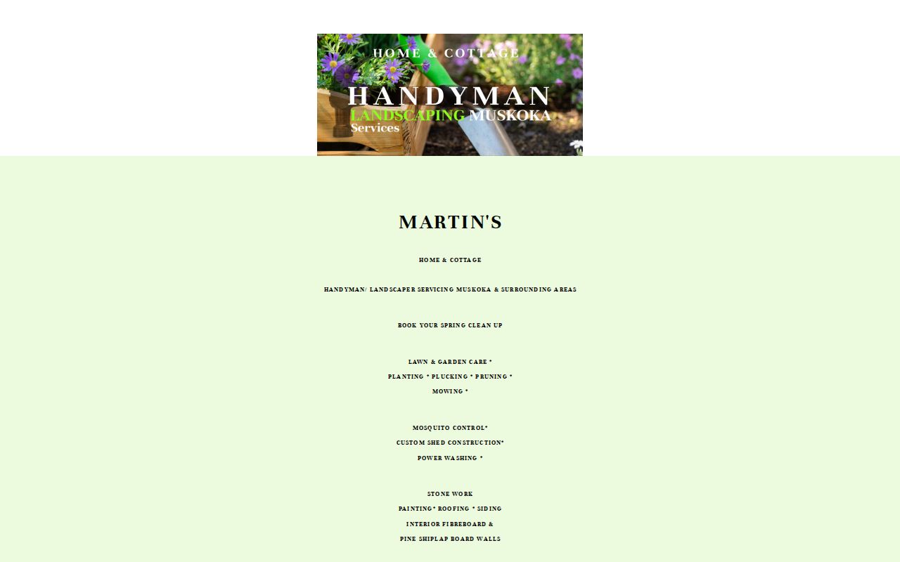 HANDYMAN LANDSCAPING SERVICES MUSKOKA